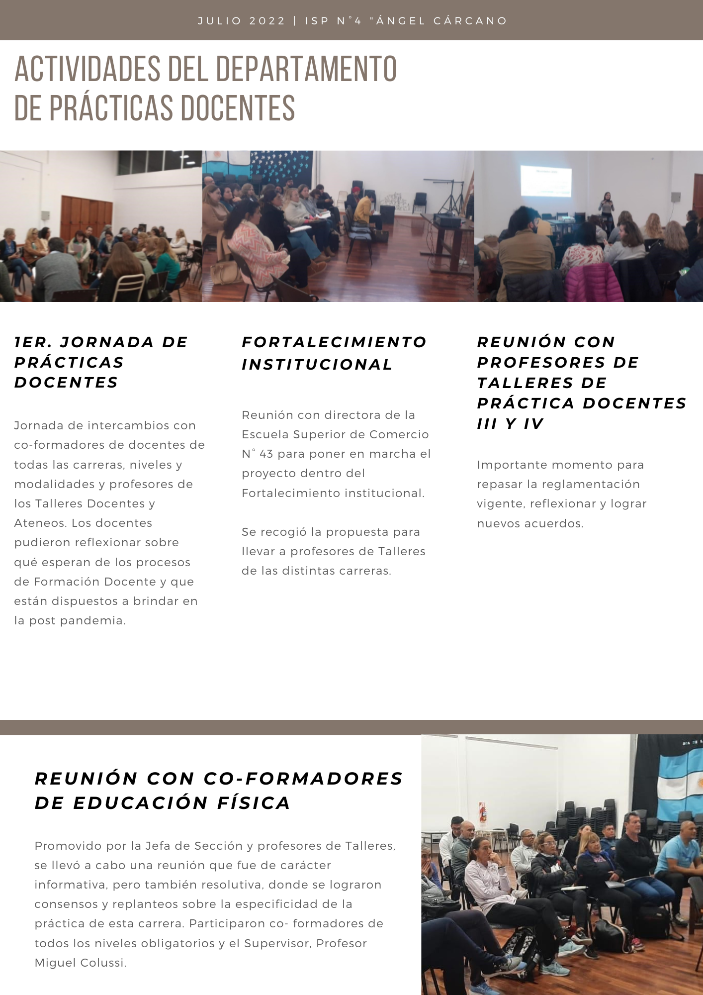 JULIO | 2022 – INSTITUTO SUPERIOR DE PROFESORADO Nº 4 "Ángel Cárcano"